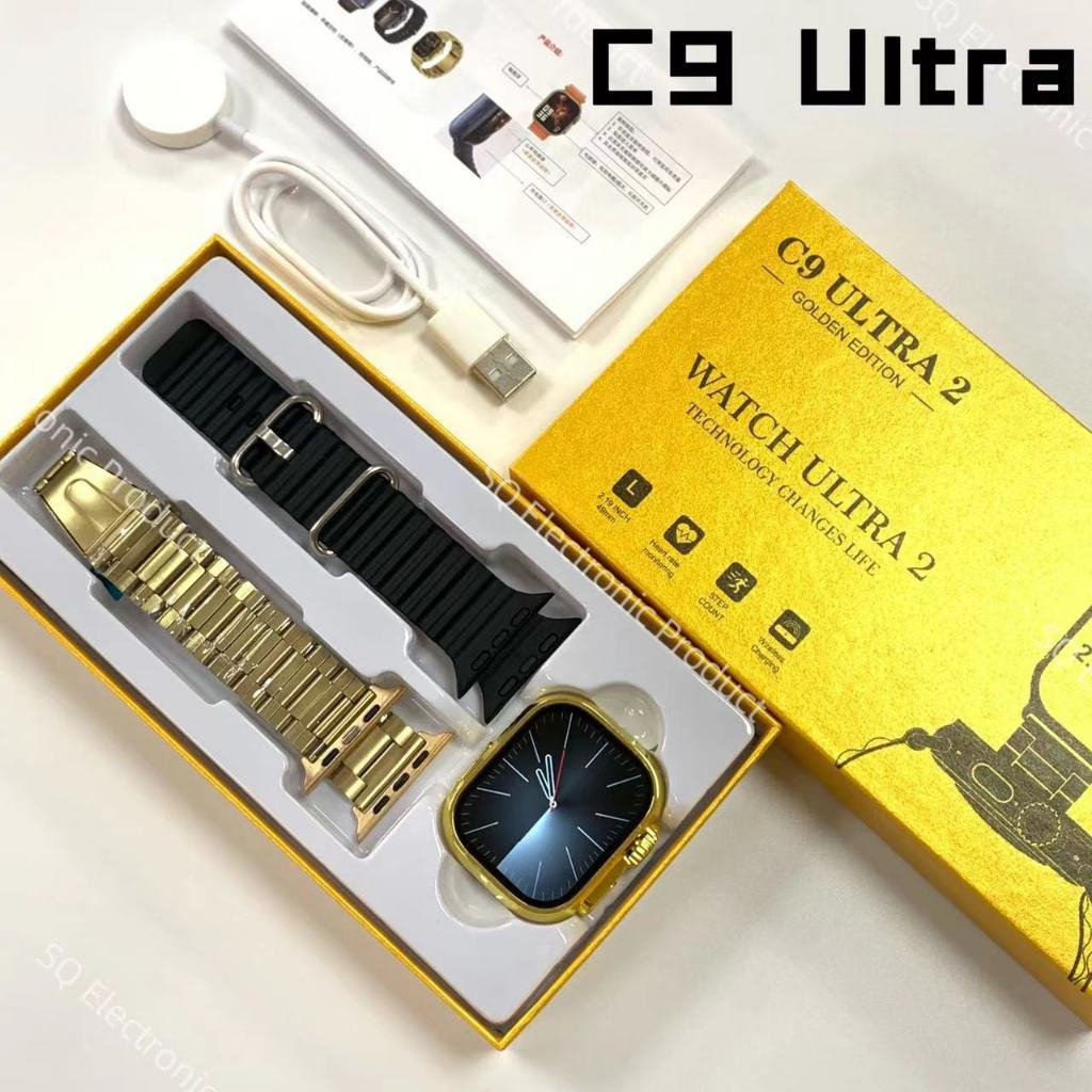 2024 C9 Ultra 2 Gold Smart Watch NFC Relógio Smartwatch Sem Fio ...