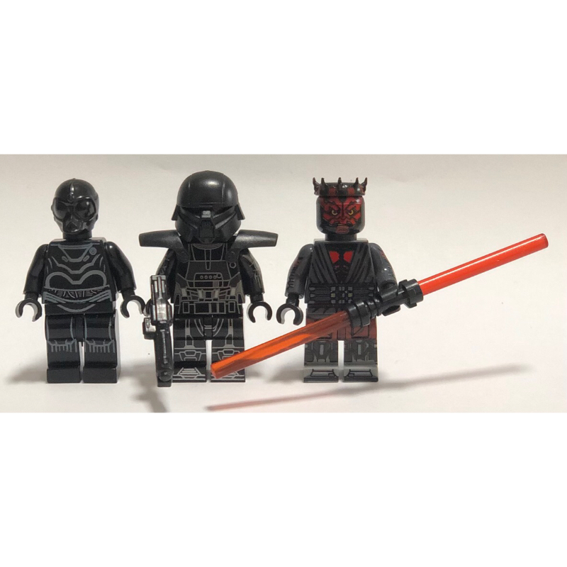 Minifigura Boneco Star Wars Solo The Mandalorian Death Star Droid Dark ...