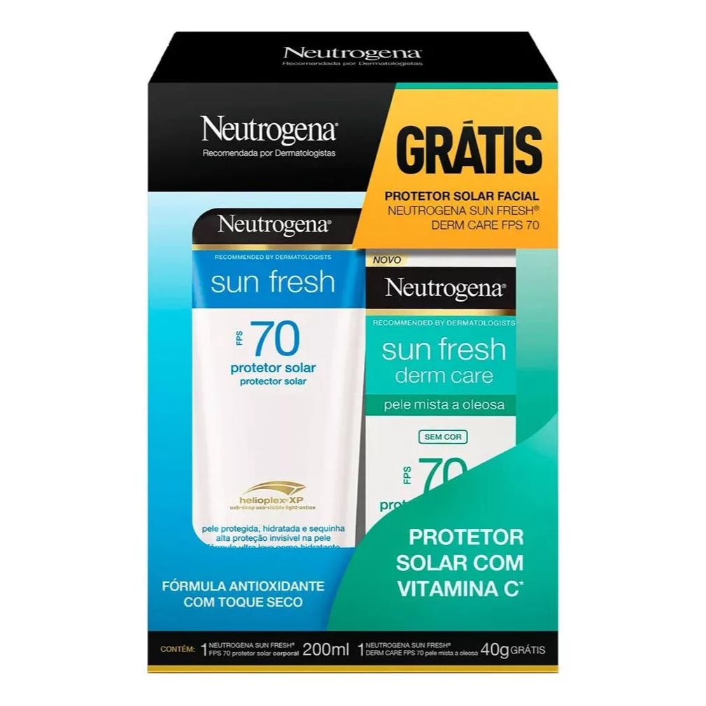 Neutrogena Sun Fresh FPS 70 Kit – Protetor Solar Corporal + Protetor ...
