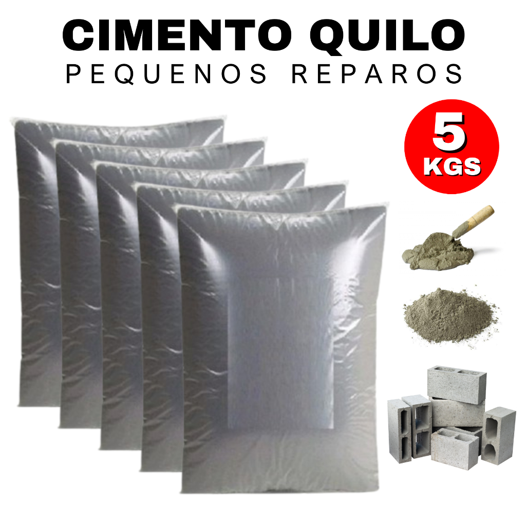 Cimento CP3 Pronto para Reboco e Emboço em Obras Cimentinho 5kg ...
