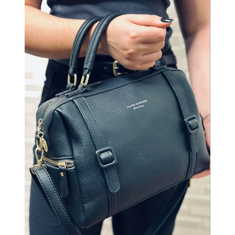 Bolsa feminina Baú Maletinha Média Transversal Elegante Miss Dong ...