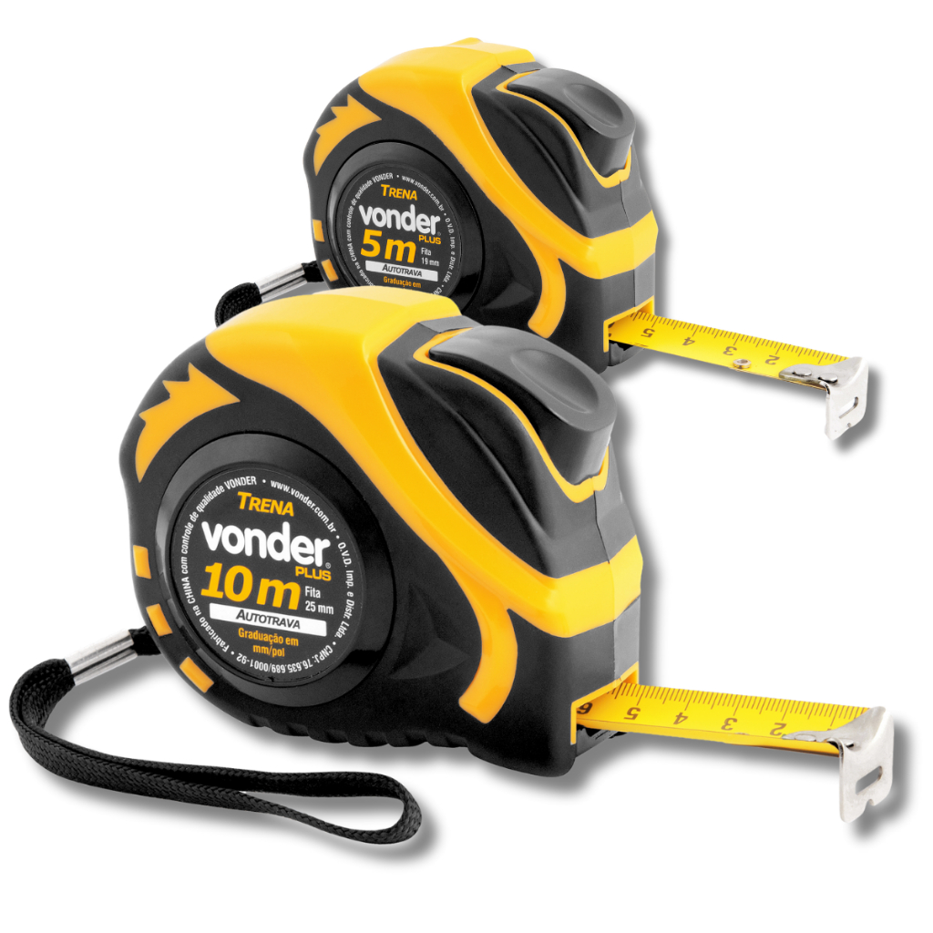 Trena De Aço Vonder Plus 5 Metros e 10 Metros Auto Trava | Shopee Brasil