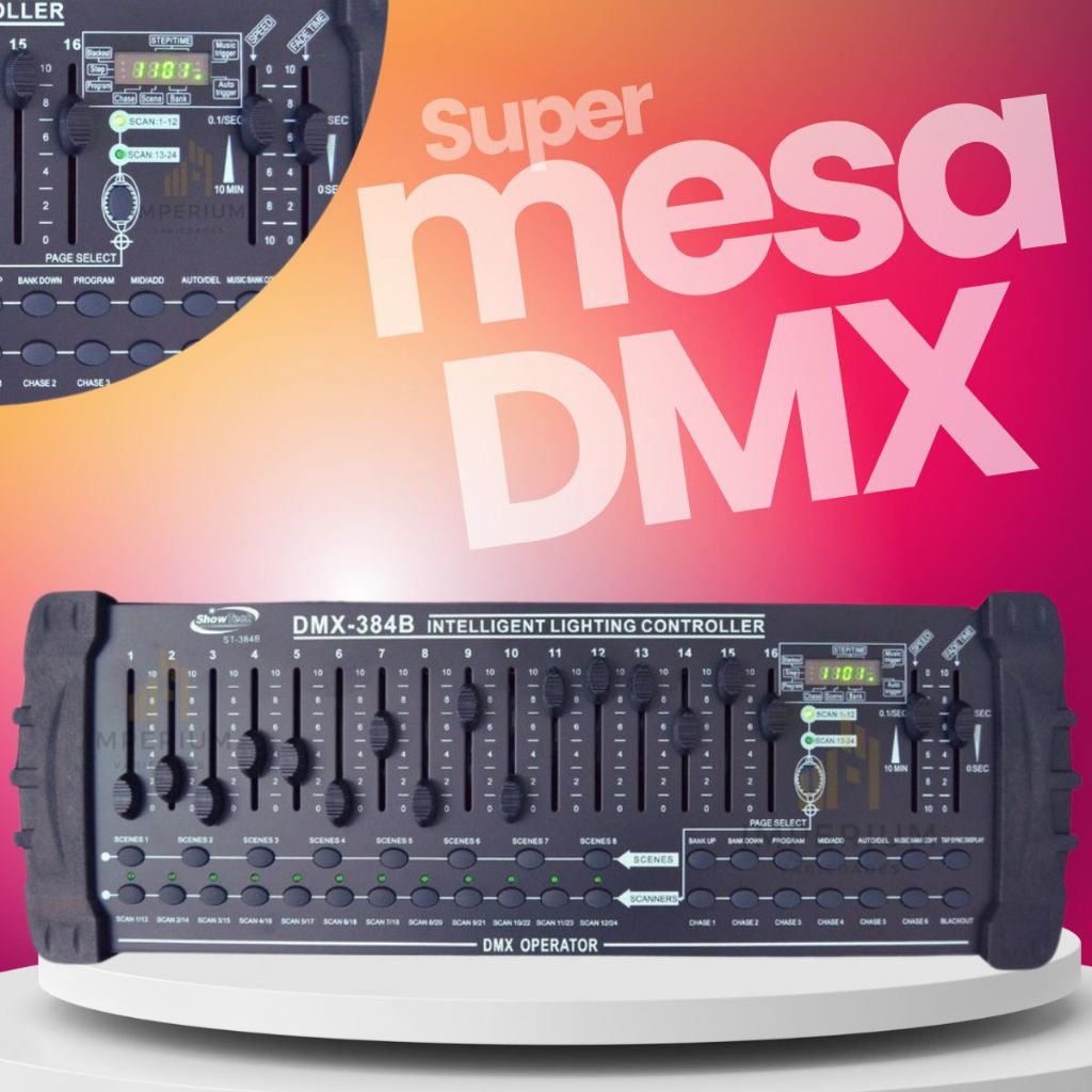 Mesa Dmx-384b Controle Operator Profissional Iluminação 32ch Showtech ...