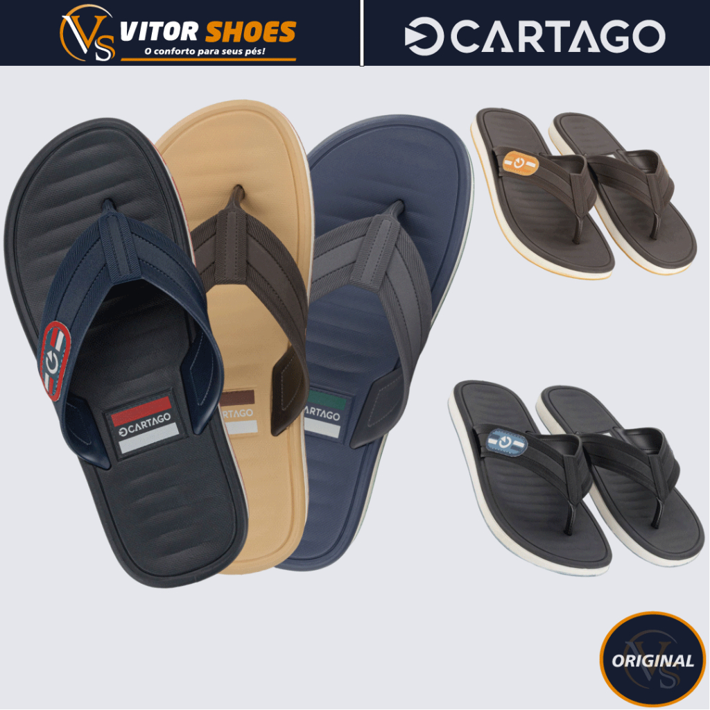 Chinelo Masculino Cartago Paris | Cartago Original | Shopee Brasil