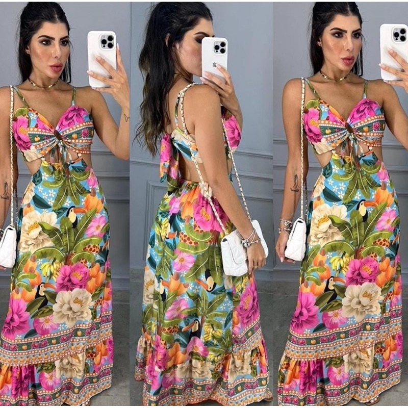 vestido longo Beatriz | Shopee Brasil