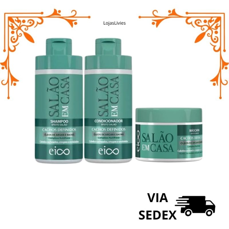 Kit Eico Cachos Definidos; Hidratação e Nutrição - Shampoo 450ml ...
