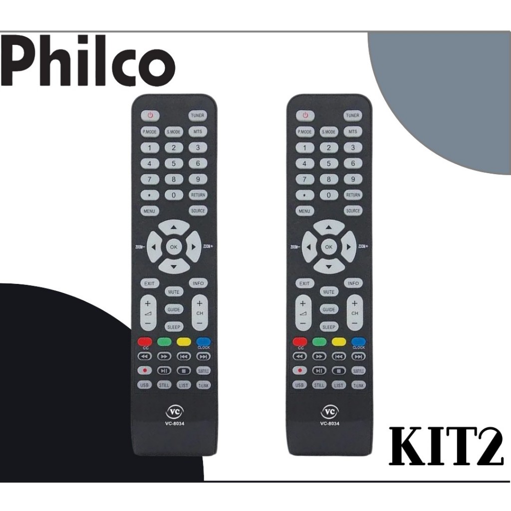 Controle Remoto Para Tv Philco Lcd Led VC-A8034 | Shopee Brasil