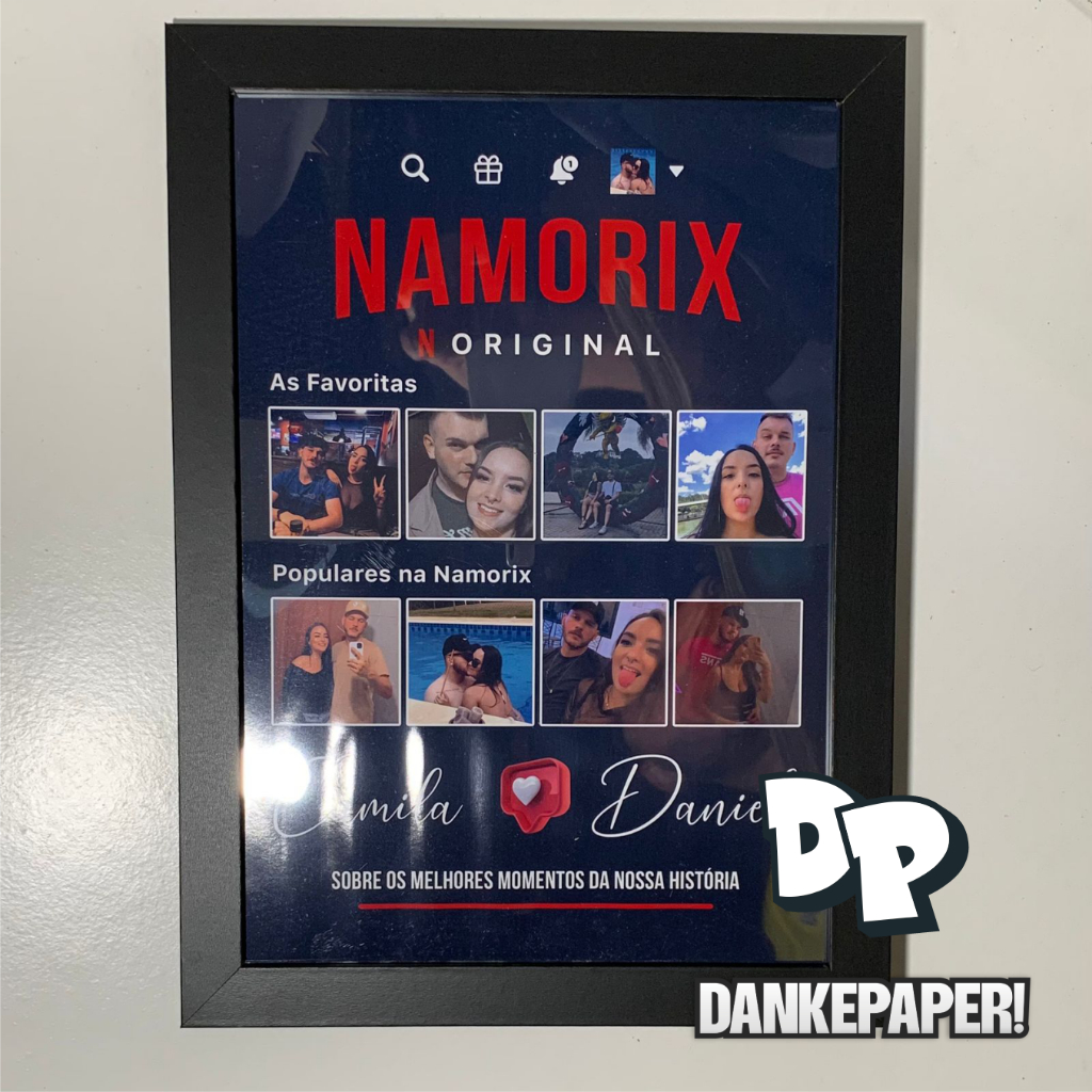 Quadro Personalizado NETFLIX Escolha sua foto Presente Tamanho A4 ...