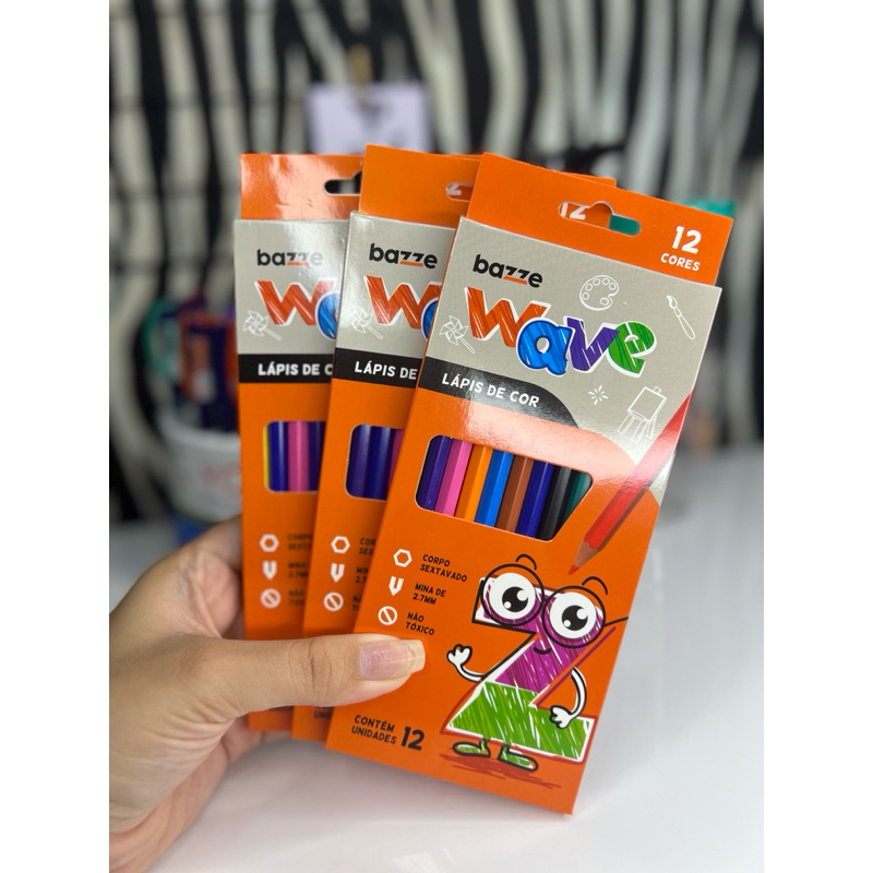 Lápis de cor Wave 12 cores | Shopee Brasil