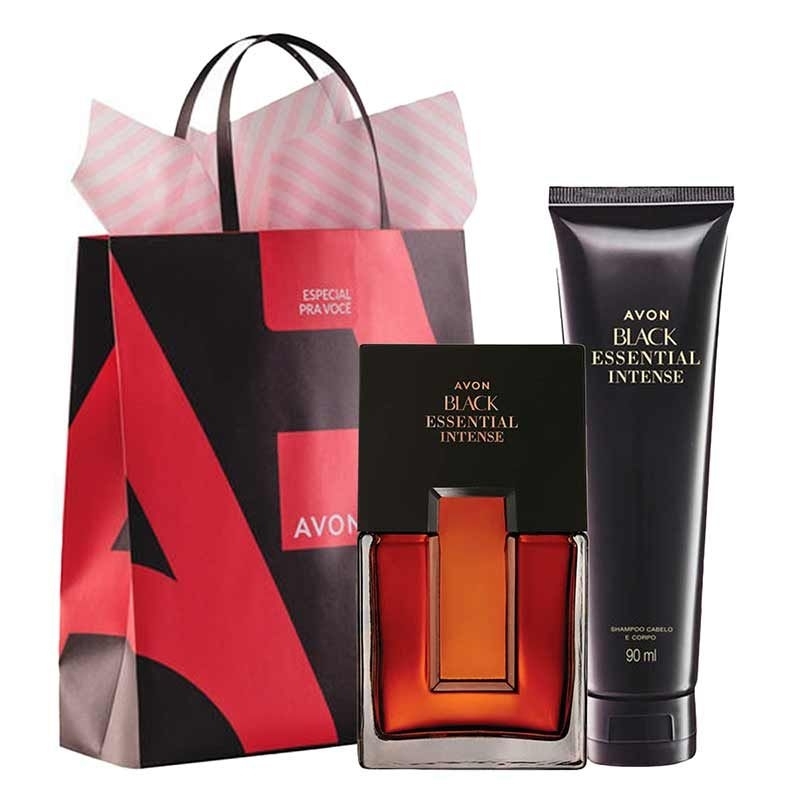 Kit Black Essential Intense Avon | Shopee Brasil