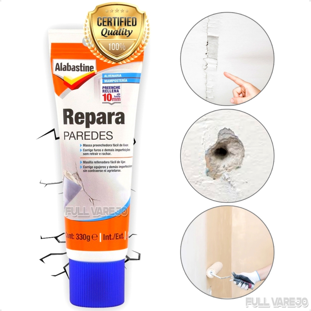 Alabastine Repara Paredes 330g Massa de Reparo Parede e Furos cor ...