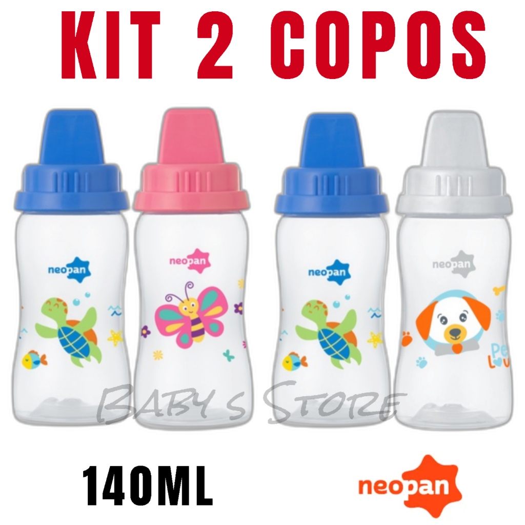 KIT 2 COPOS EDUCATIVOS 140ML NEOPAN | Shopee Brasil
