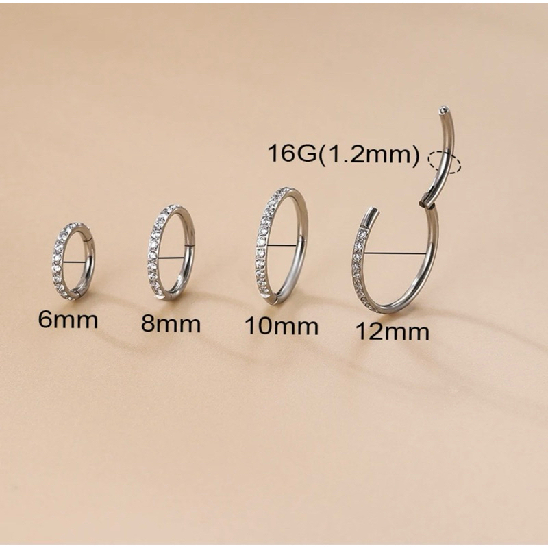 piercing argola cravejada titânio: hélix/conch/tragus/rook/lobulo ...