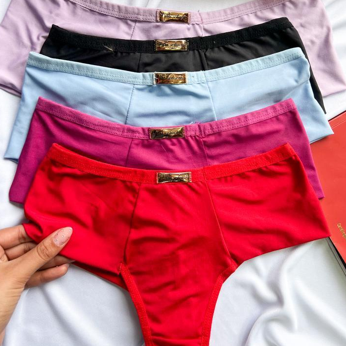 Kit 05 Calcinhas Fio Duplo Pala Dupla Conforto Cintura Alta Reforçada ...