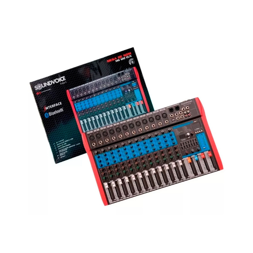 Mesa De Som Soundvoice 12 Canais Bivolt Modelo Ms 122 Eux | Shopee Brasil