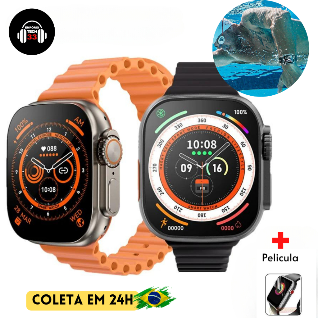 Smartwatch S9 Ultra Pro Max à Prova D'água NFC Notificação Todos APP ...
