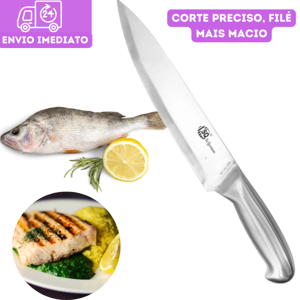 Faca Corte Peixeira Inox 29cm Peixe Cortes Carne Churrasco | Shopee Brasil