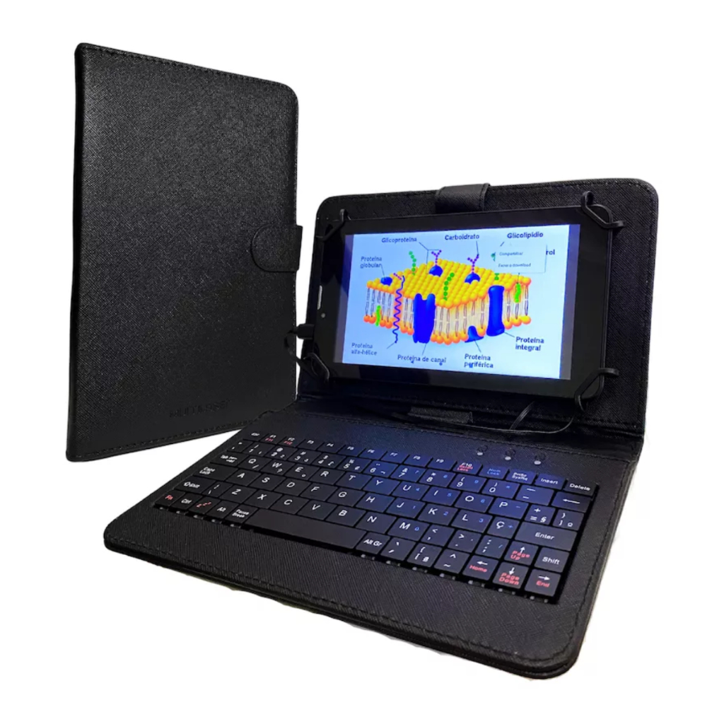 Capa com Teclado USB Tipo C para Tablet 7 Polegadas 8 Polegadas M7 ...