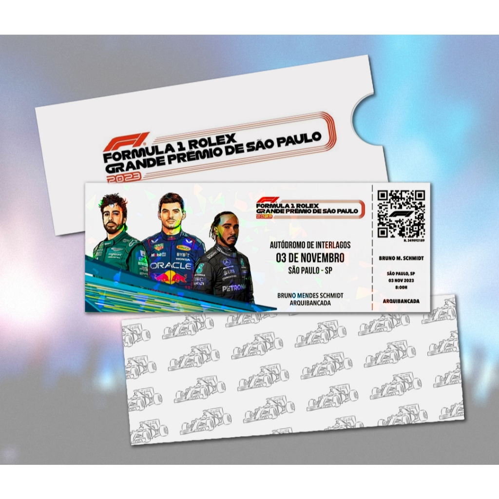 Ingresso Holográfico Personalizado - Formula 1 Grande Prêmio de São ...