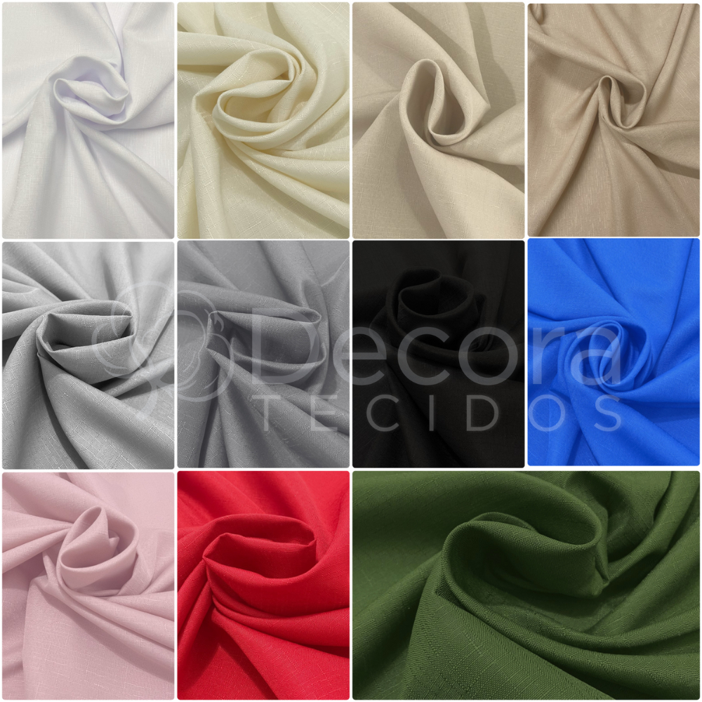 Tecido Linho Ráfia 16m x 3m largura Diversas Cores - Para Cortina e ...