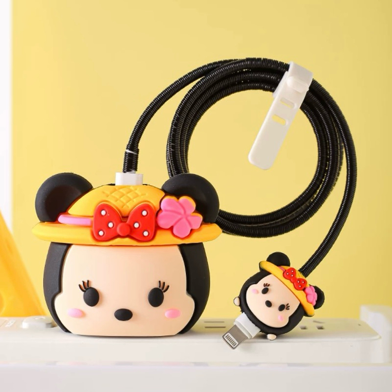 Kit Protetor de Cabo e Fonte Carregador Desenho Fofo Animado Para iphone ipad 18w 20w | Shopee ...