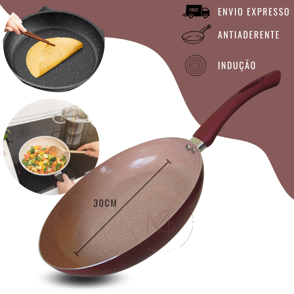 Frigideira Antiaderente Cerâmica Grande Indução | Shopee Brasil