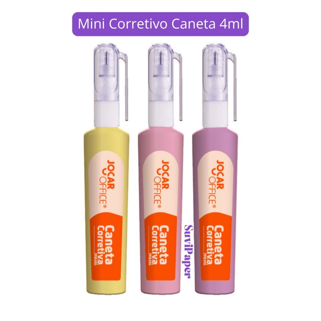 Mini Caneta Corretivo Liquido Escolar Tons Pastel Und Jocar Office ...
