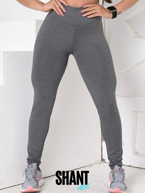 Calça Legging Suplex Anatômica - Cinza / Preta, Gramatura 320, SHANT ...