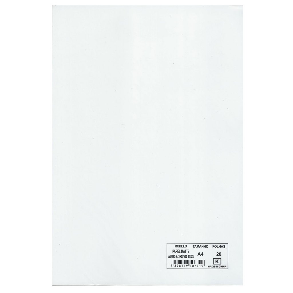 Papel Fotográfico Adesivo Matte Fosco 108g A4 - 80 Folhas | Shopee Brasil