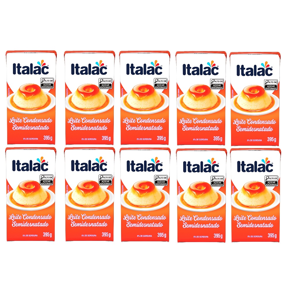Leite Condensado semidesnatado Italac 395gr kit com 10 unidades ...