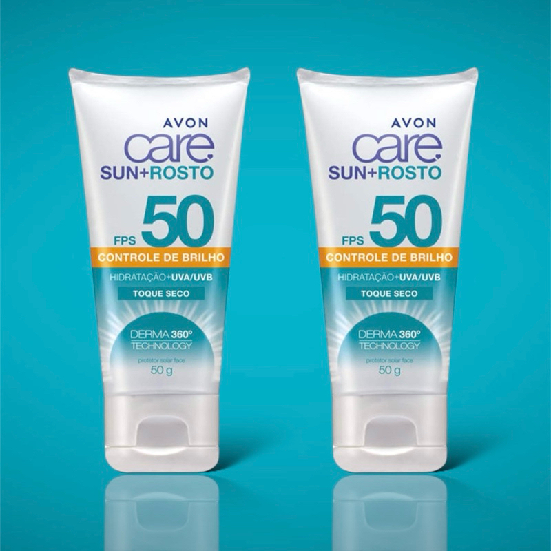 Kit Protetor Solar Facial FPS 50 Toque Seco Avon Care Sun+Rosto 40g | Shopee Brasil