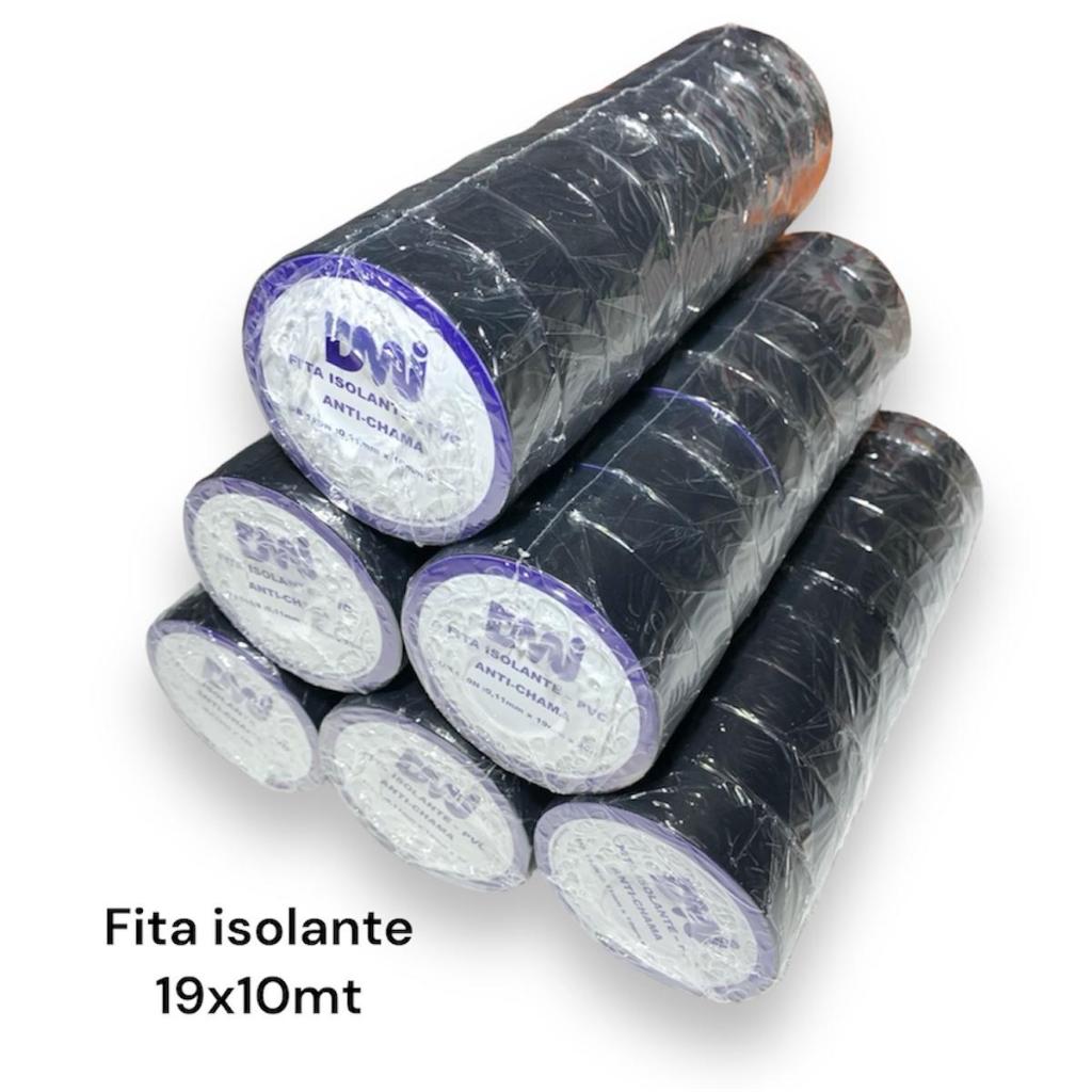 kit 3 Fita isolante 19mm x 20 metros preta excelente cola Reduz a ...