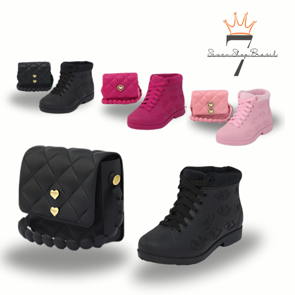 Kit Botinha de Inverno Cano Alto + Bolsa Infantil Para Meninas ...