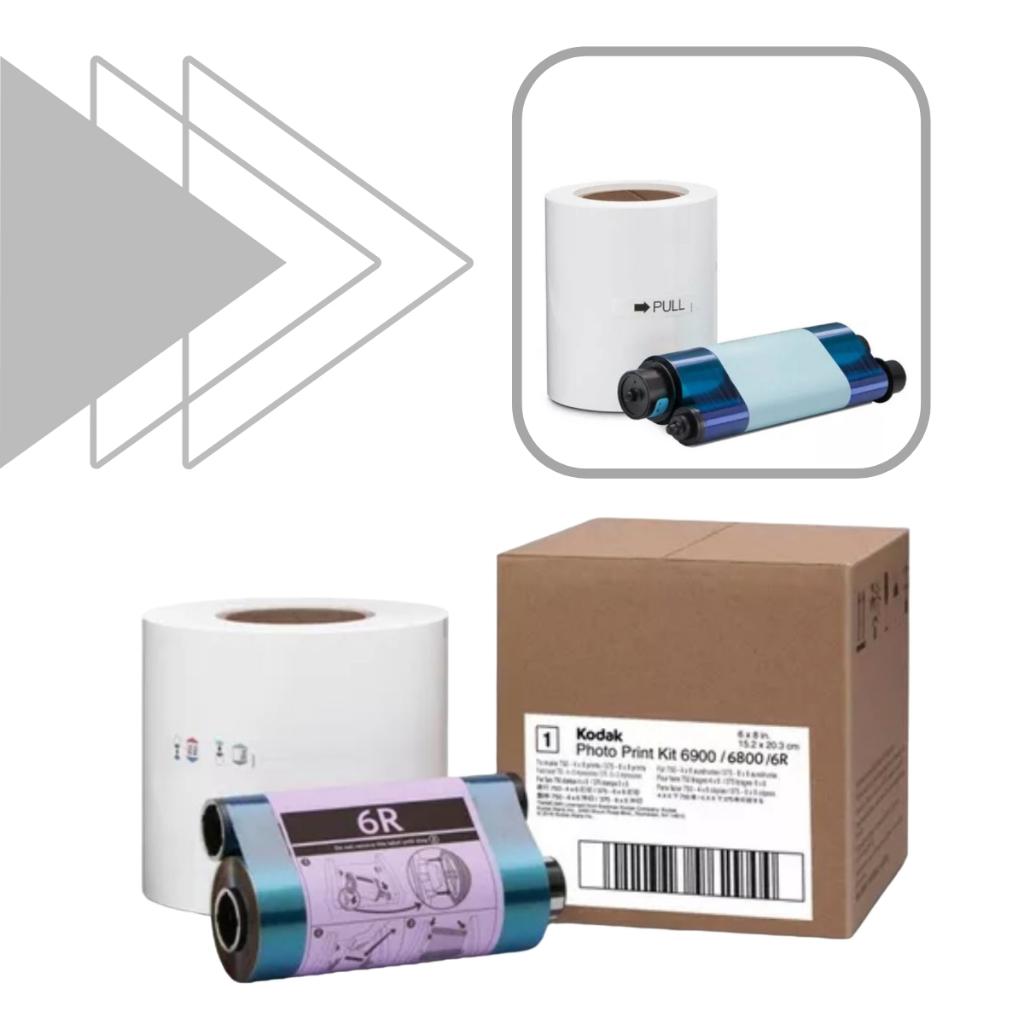 Papel Fotográfico e Ribbon Kodak 6900 6800 6R | Shopee Brasil