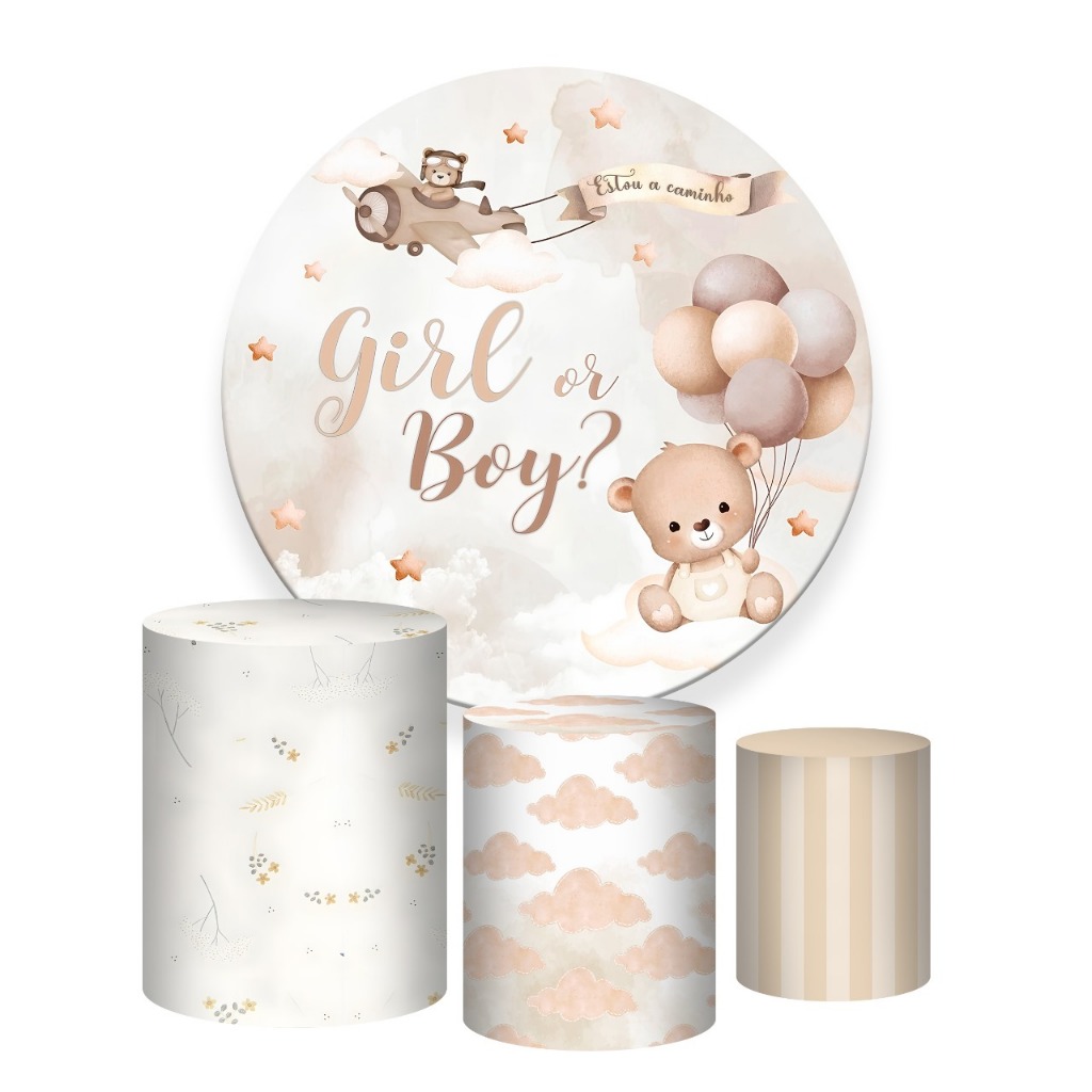 KIT COMPLETO BOY OR GIRL PAINEL REDONDO C/ELÁSTICO 1,50D + TRIO DE ...