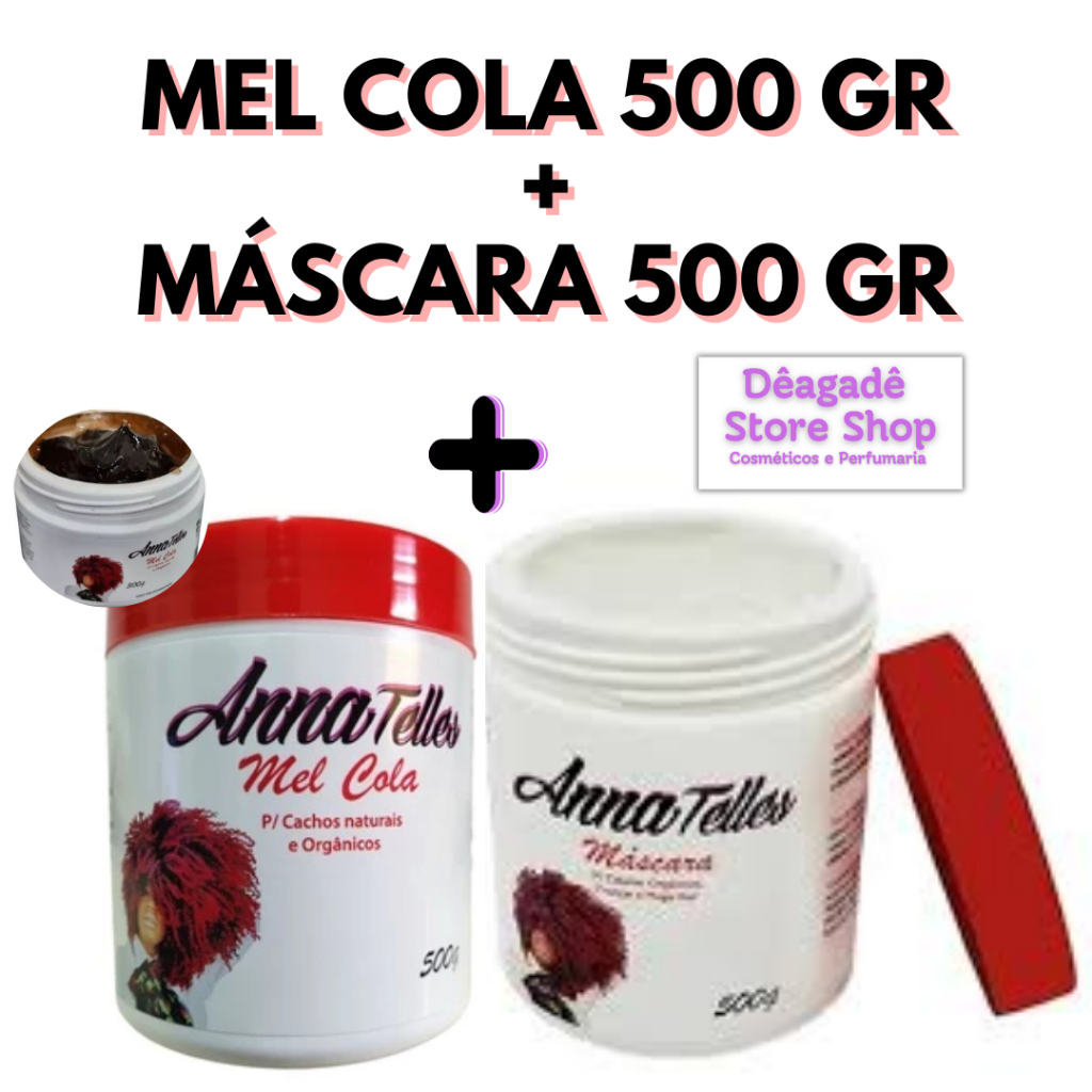 Kit Anna Telles Mel Cola 500 gr + Máscara 500 gr | Shopee Brasil