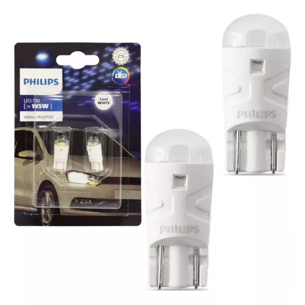 Led Philips Ultinon Pro3100 T10 W5W Carro 6500k Original | Shopee Brasil