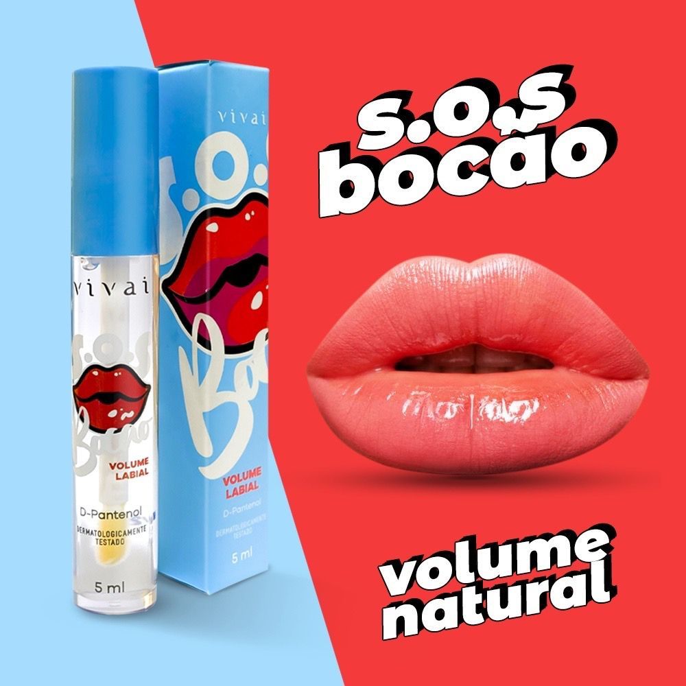Gloss Labial Sos Bocão Aumenta os Lábios Hidrata da Volume Vivai ...