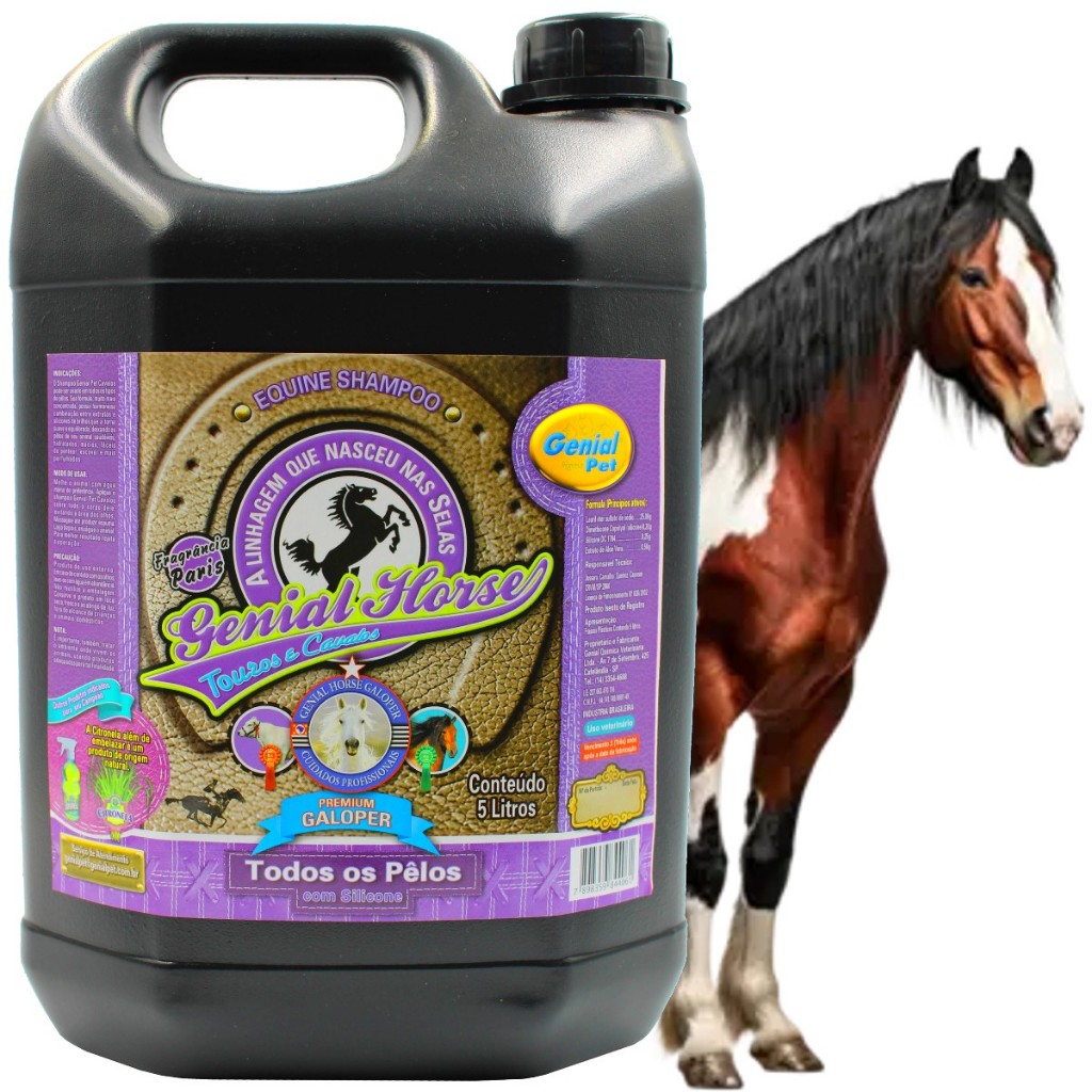 Shampoo Para Cavalo Mulas E Bois Neutro Sem Sal 5l Todas Pelagens ...