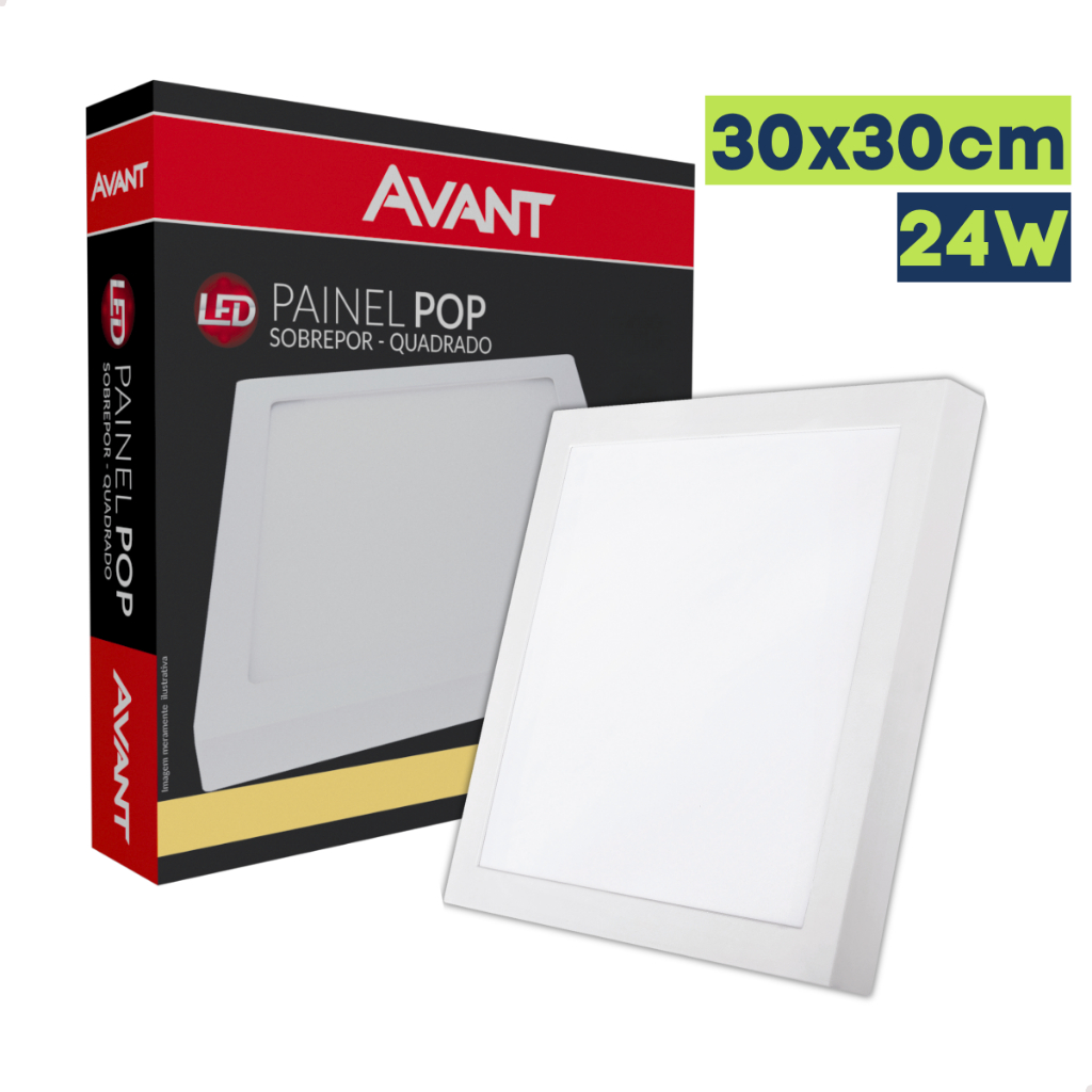Painel Plafon Led Avant 24w Sobrepor 30x30 Luz Branco Neutro 4000k ...