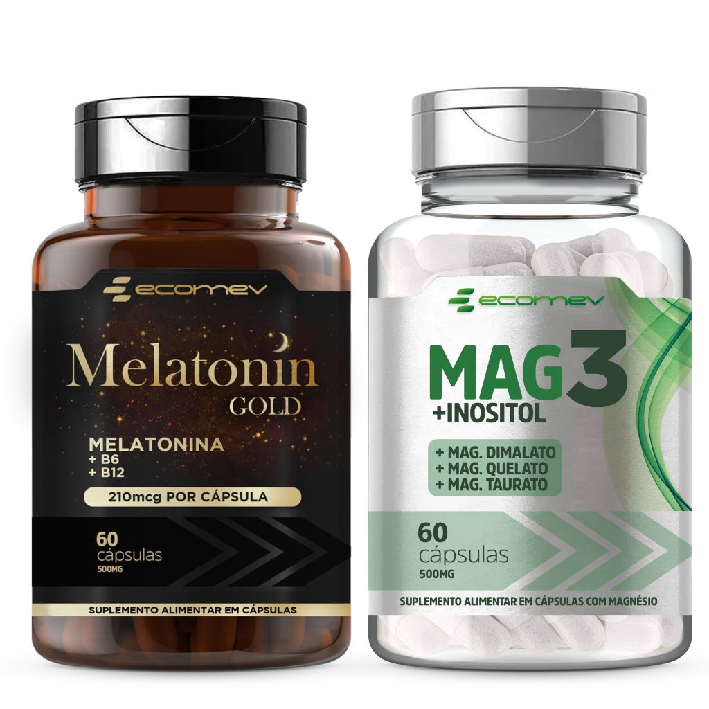 Kit Sono Reparador Mag3 Dimalato Quelato Taurato Inositol + Melatonina ...