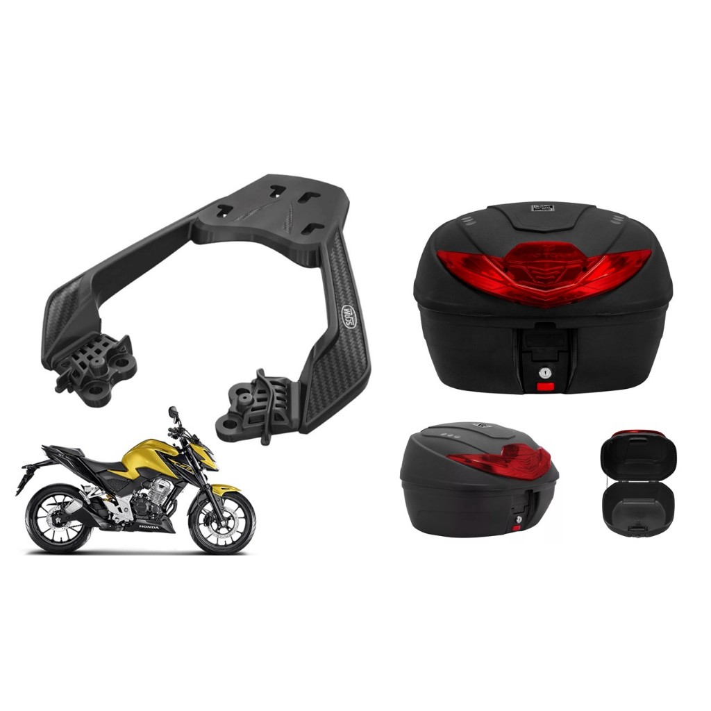 Kit Suporte Bagageiro Scam + Bauleto Superior Baú 35L Honda Cb 300f ...