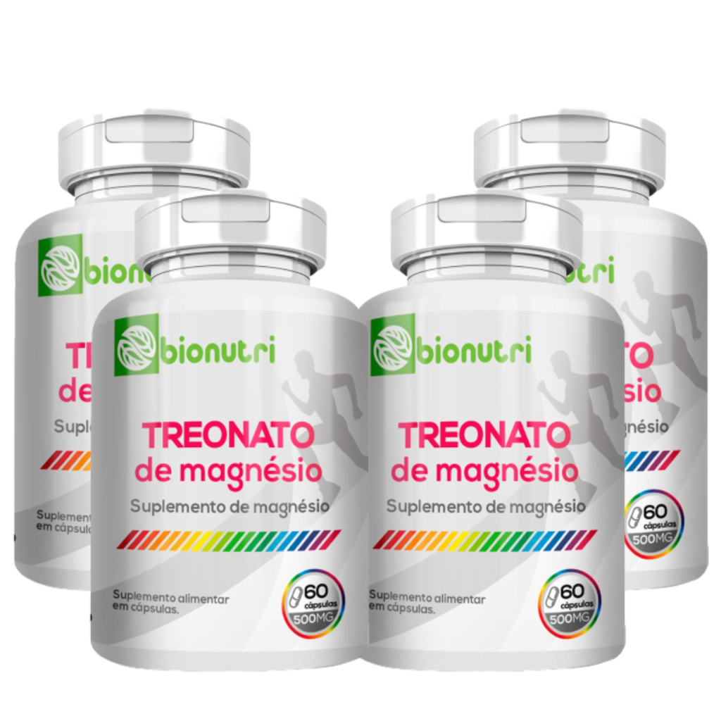 Kit 4 Treonato de Magnésio 60 Cápsulas 500mg Original Quantum | Shopee Brasil