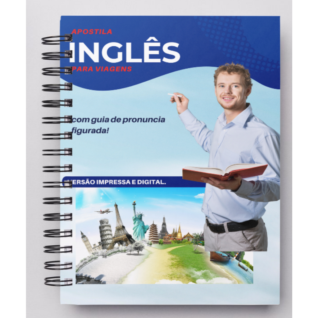 Livro apostila aprenda inglês para viagem com guia de pronuncia ...