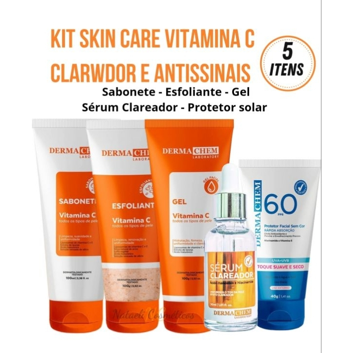 Kit Skin Care Vitamina C e Clareador Para Todos os Tipo de Pele | Shopee Brasil