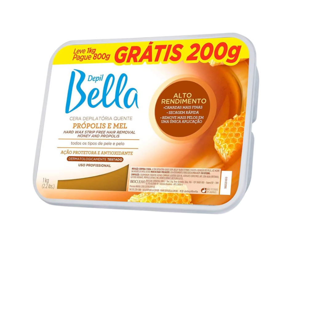 Cera Depilatória Depil Bella Própolis e Mel 800g+200g GRÁTIS | Shopee ...