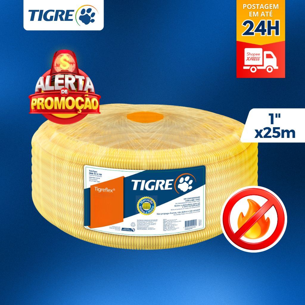 Conduite 1 Polegada X 25m Eletroduto Tigre Original Rolo Mangueira ...