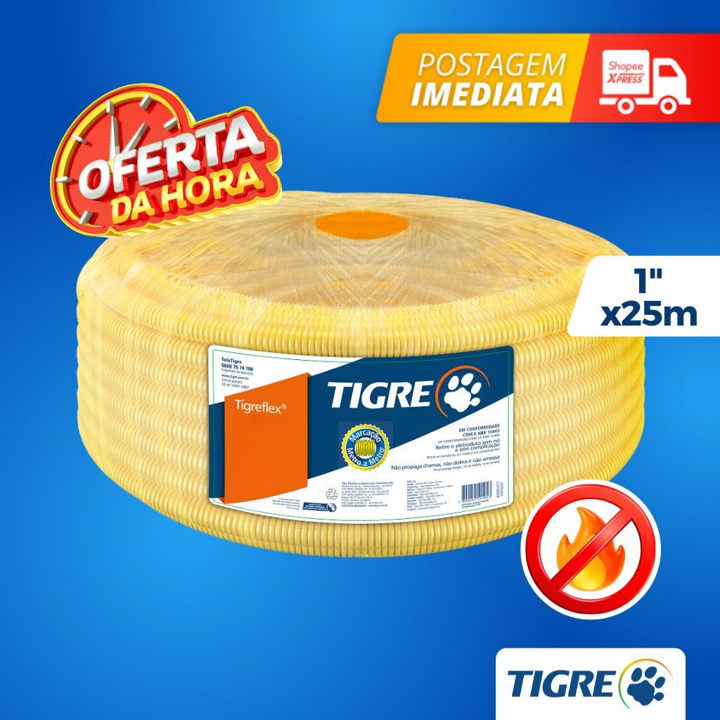 Conduite 1 Polegada X 25m Eletroduto Tigre Original Rolo Mangueira ...