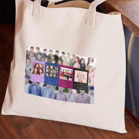 Sacola Ecobag Ecologica K-POP 100% Algodao Cru 35x35 Dorama Coreia ...