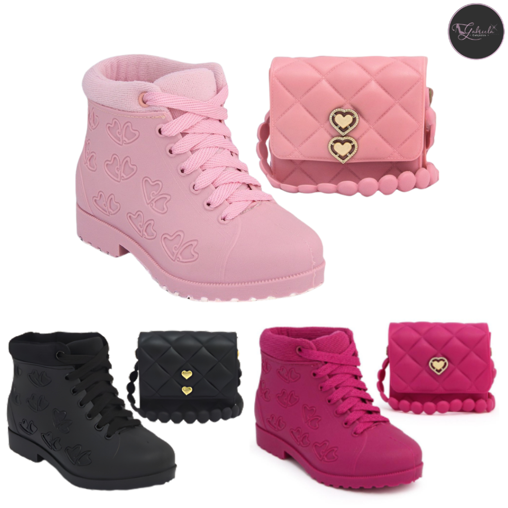 Kit Botinha de Inverno Cano Alto + Bolsa Infantil Para Meninas ...